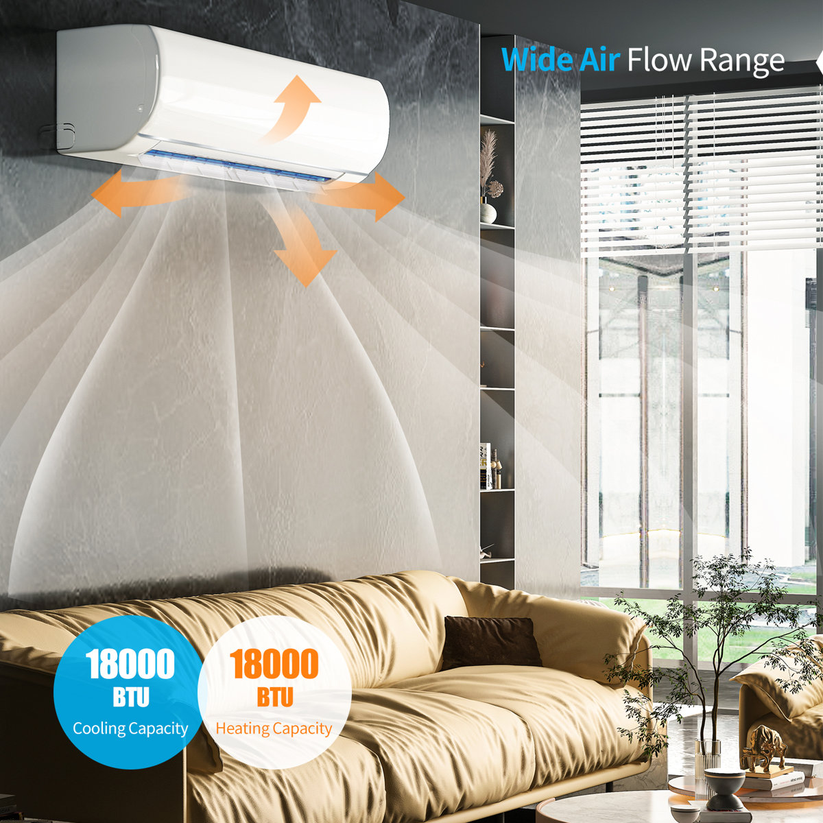 TABU 18000btu Mini Split Air Conditioner&heater With Inverter, 19 Seer2 ...